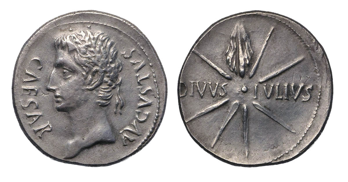 Ancient coins Roman Imperial: Superb AR Denarius of Augustus w Juius ...