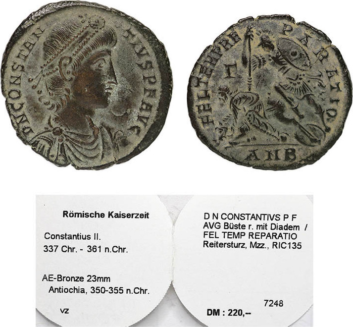 Ancient coins Roman Imperial: Large portrait bronze of Constantius I ...