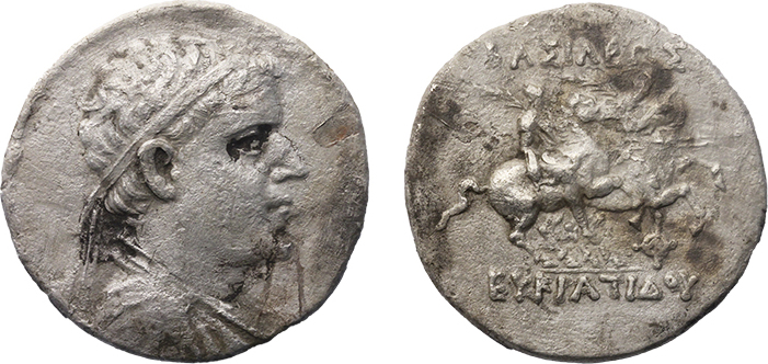 Ancient coins Greek Kings of Bactria: Attractive Eurkratides AR silver ...