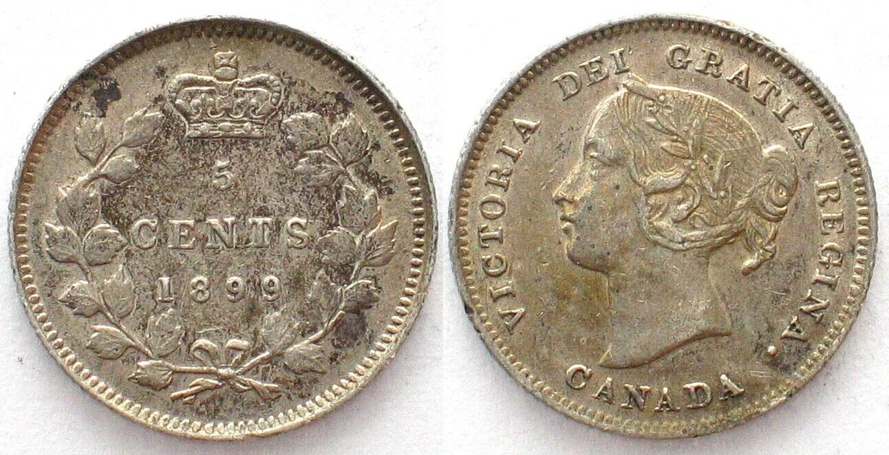 KANADA 5 Cents 1899 VICTORIA Silber ERHALTUNG! vz+ | MA-Shops