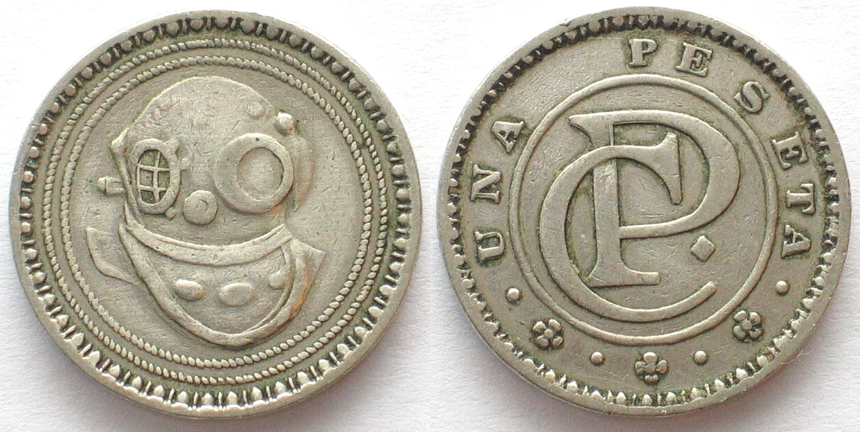 Kuba 1877-1879 CUBA. 1 Peseta ND, Casino Token ca. 1890, Ku-Ni, 25mm vz | MA-Shops