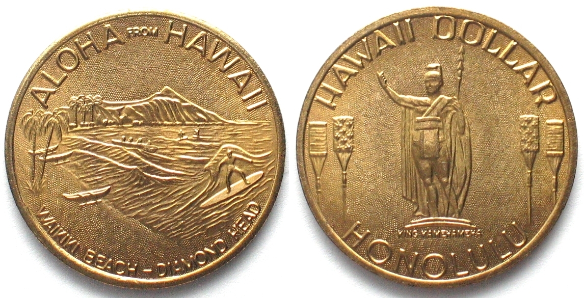 HAWAII Dollar o.J.(1973) Kamehameha Statue HONOLULU Messing unz | MA-Shops