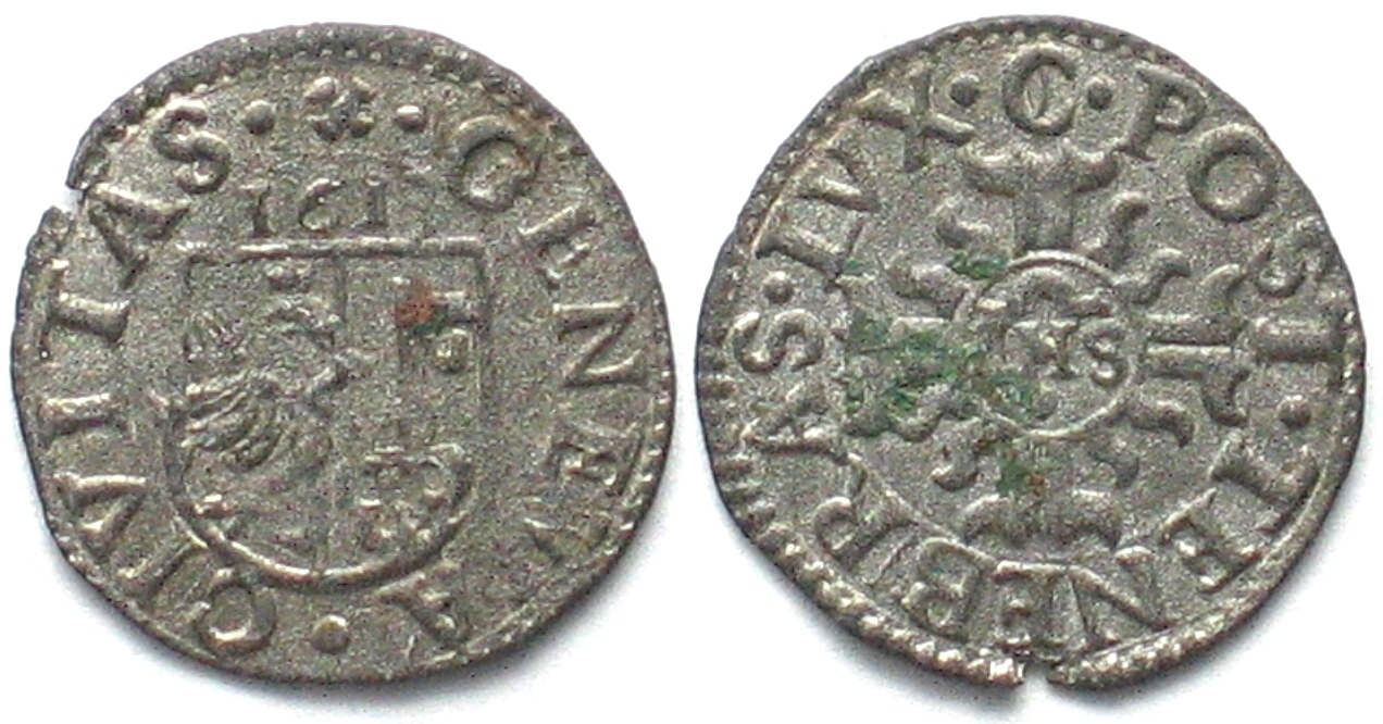 Schweiz - Genf GENEVE / GENF 2 Quarts 1613 C Billon ERHALTUNG!!! f.unz ...