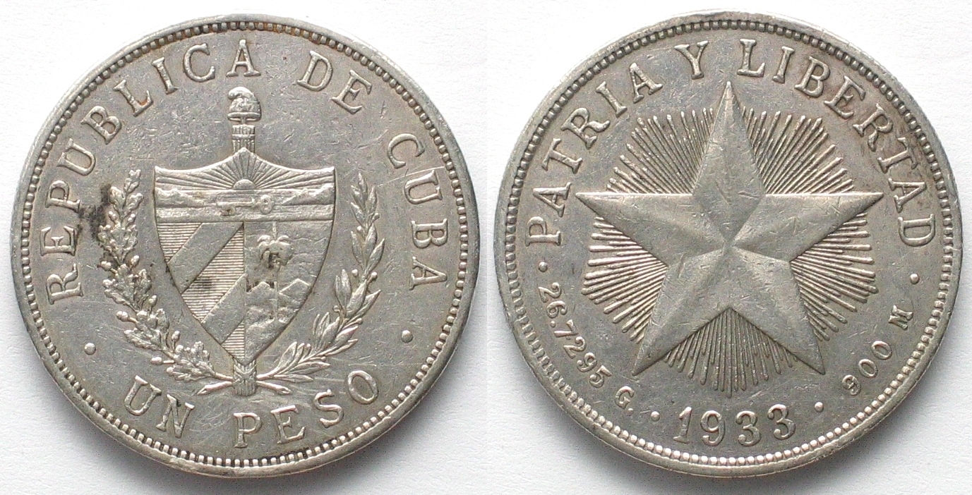 KUBA 1 Peso 1933 Silber ERHALTUNG! vz | MA-Shops