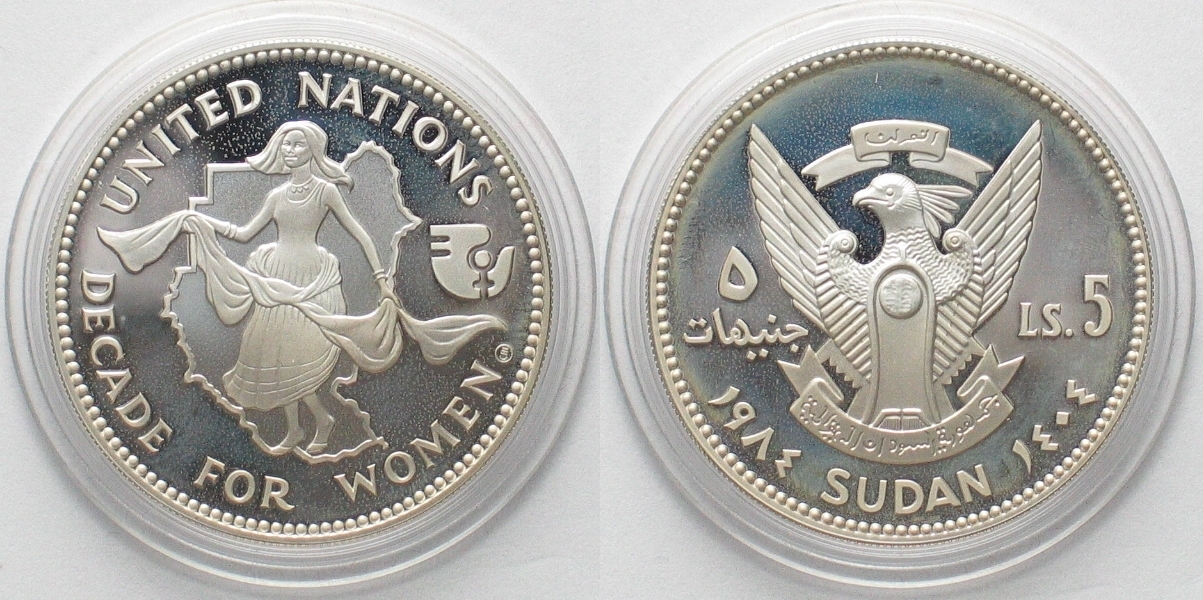 SUDAN 5 Pounds 1984 JAHRZEHNT DER FRAUEN Silber PP | MA-Shops