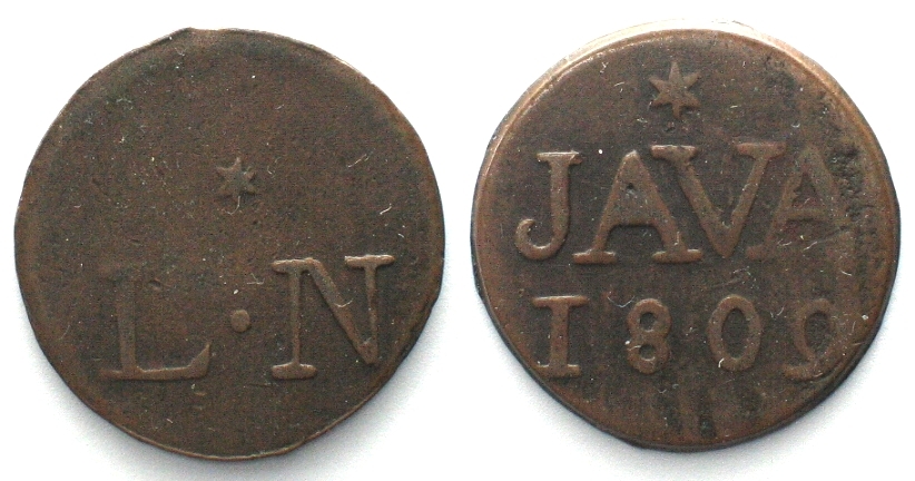 Niederländisch Indien - Java JAVA. Duit 1809, Surabaya mint, Louis Napoleon, copper, VF ss | MA ...