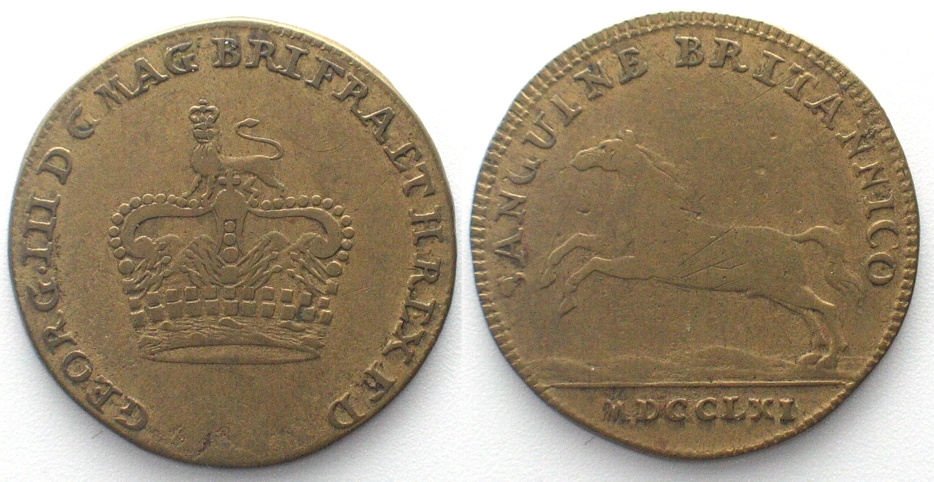 British Tokens 1761 GEORGE III Satyrical gaming token on Dismission of ...