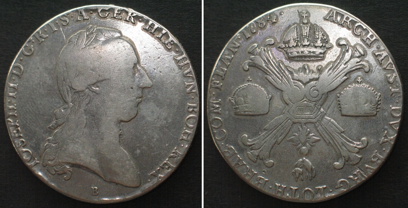 Haus Habsburg RDR Kronentaler 1784 B, Kremnitz, JOSEPH II. Silber ...