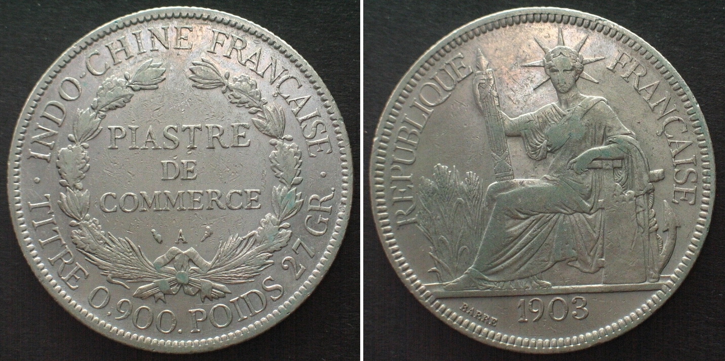 Franz. Indochina FRANZÖSISCH INDOCHINA 1 Piastre 1903 A Silber vz | MA ...