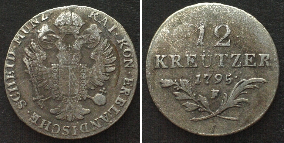 Haus Habsburg RDR 12 Kreuzer 1795 F, FRANZ II. Silber ss+ | MA-Shops