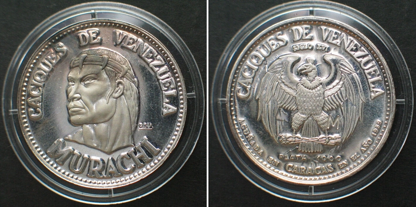 Venezuela - Medaillen CACIQUES DE VENEZUELA - MURACHI Münzmedaille 1959 ...