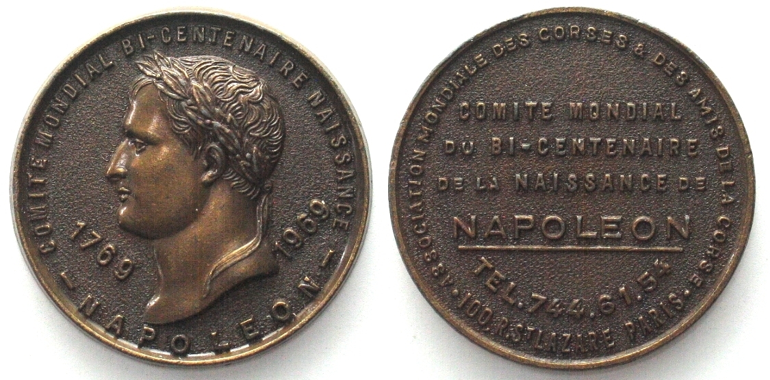 Frankreich - Medaillen NAPOLEON Weltkomitee zum 200-jährigen Jubiläum ...
