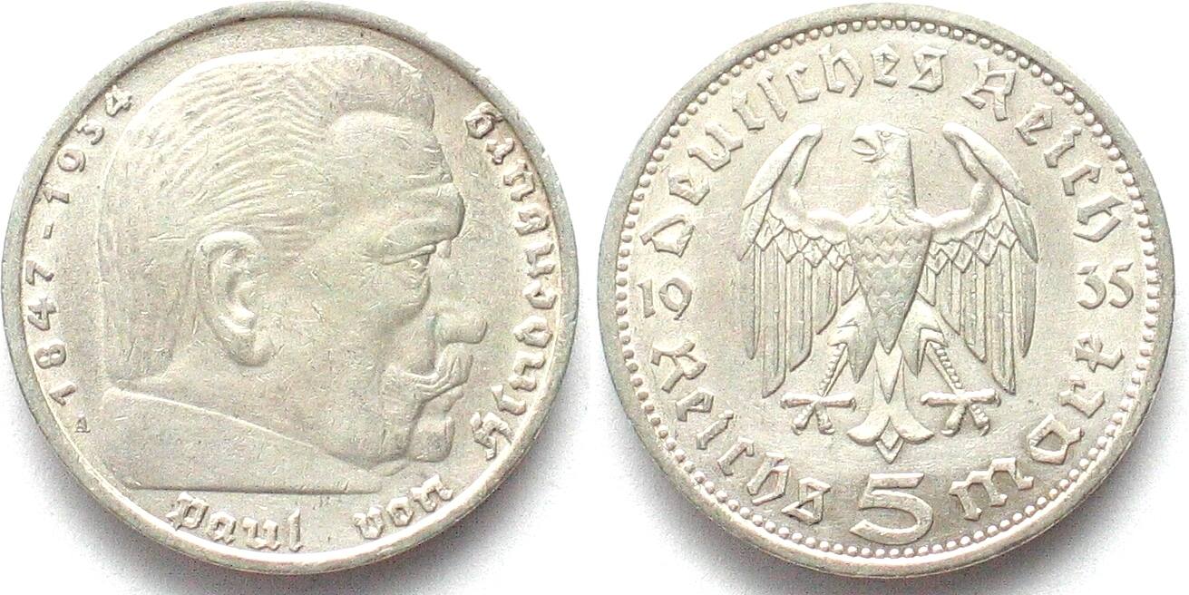 Deutschland - Drittes Reich DRITTES REICH 5 Reichsmark 1935 A ...