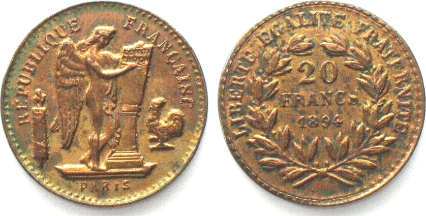 Frankreich - Jetons FRANKREICH Bordellmarke 20 Francs 1894 PARIS ...