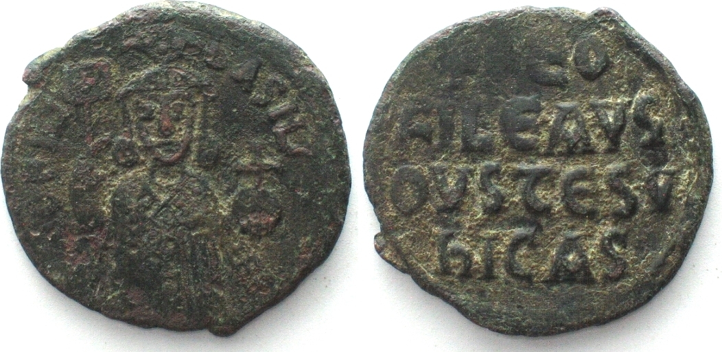 Byzanz THEOPHILUS. 829-842. AE Follis, VF+ ss+ | MA-Shops