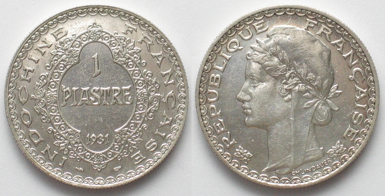 Französisch Indochina FRANZÖSISCH INDOCHINA 1 Piaster 1931 Silber ...