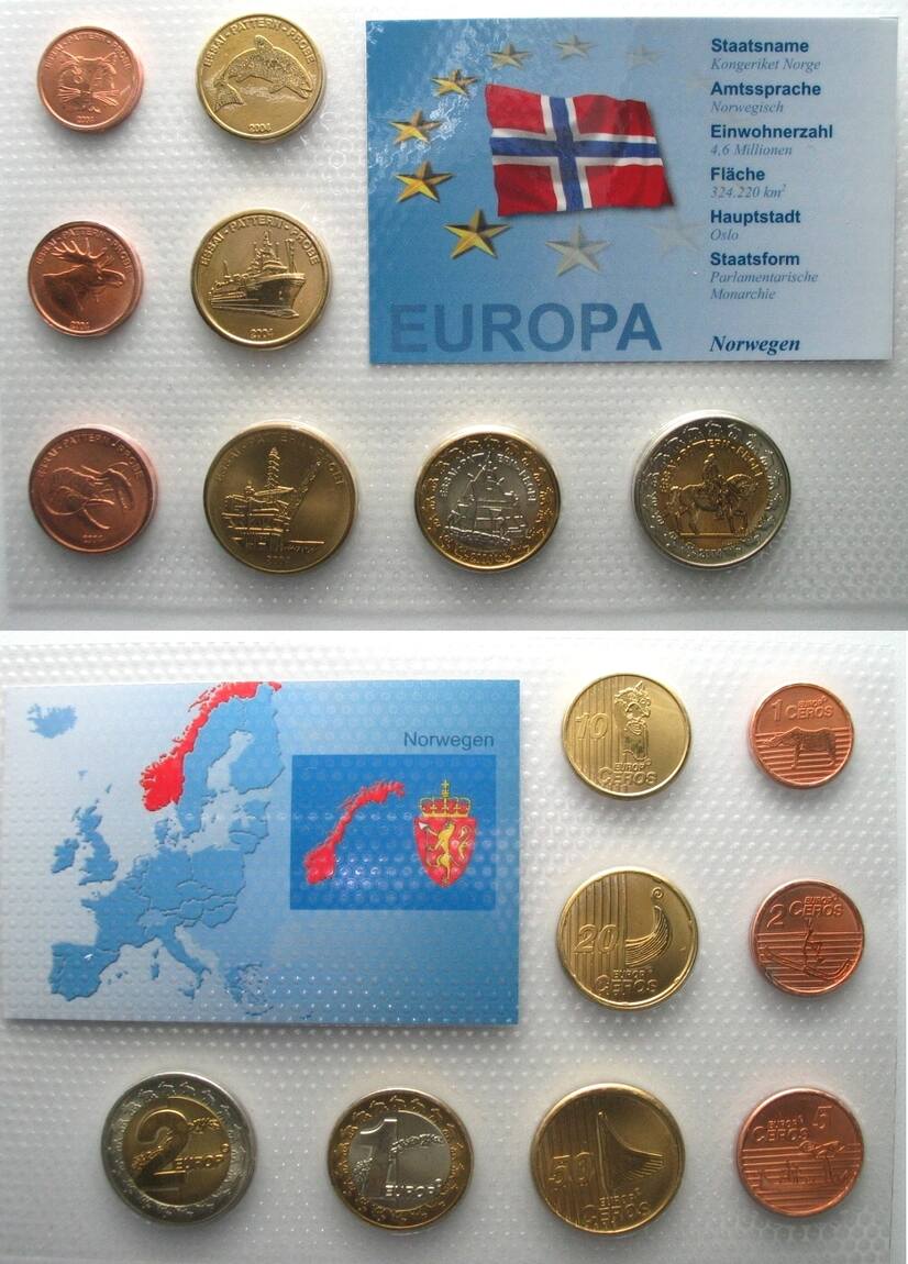 Europroben NORWEGEN Euro Probesatz 2004 KMS - ESSAI - PATTERN - PROBE ...
