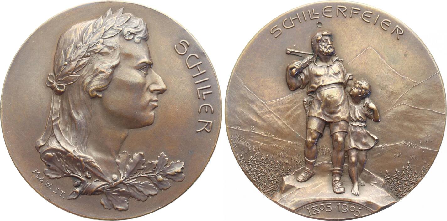 Personenmedaillen Bronzemedaille 1905 Schiller, Friedrich von *1759 ...