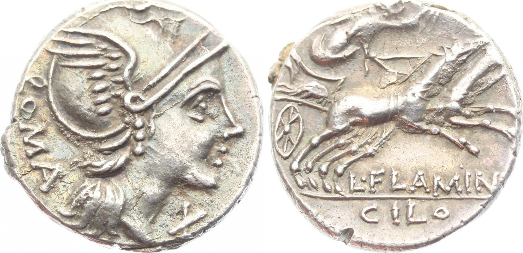 Römische Republik 19 DM L. Flaminius Chilo 109 oder 108 v. Chr.. Schöne ...