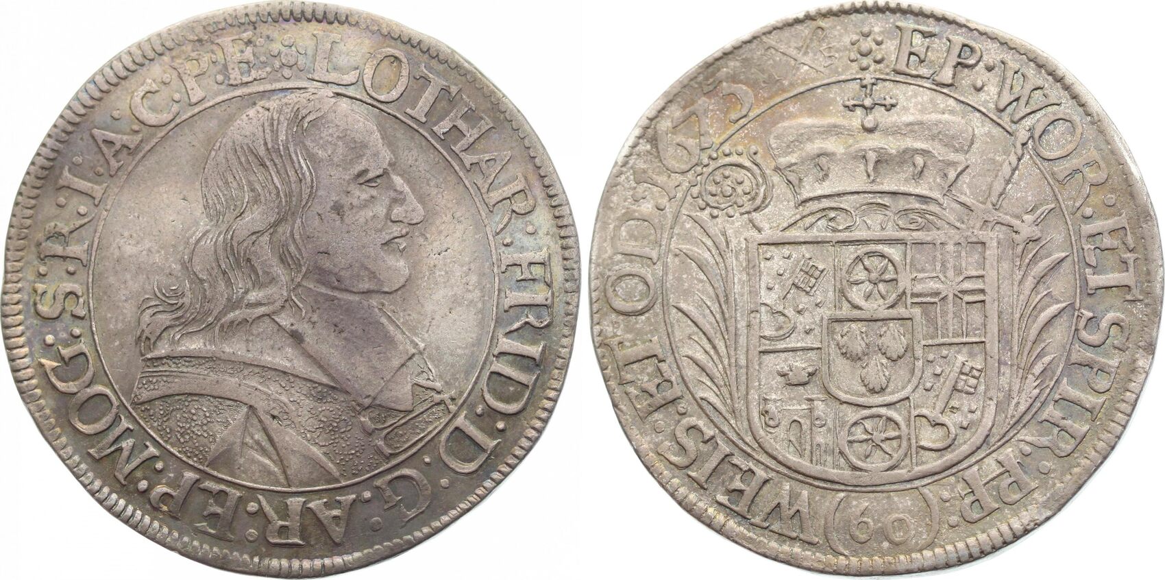 Mainz-Erzbistum Gulden 1673 MF Lothar Friedrich von Metternich ...