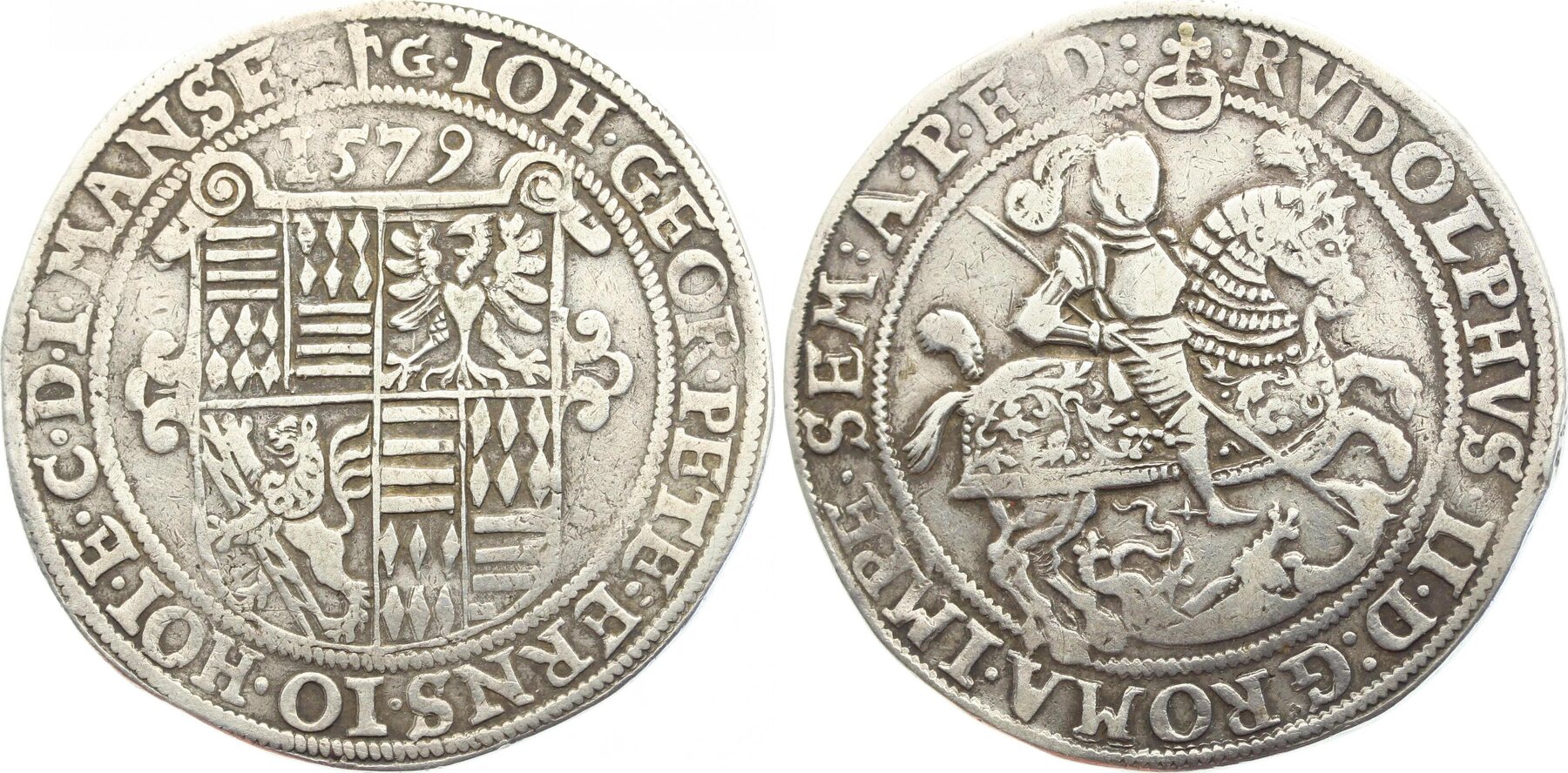 Mansfeld-vorderortische Linie zu Eisleben Taler 1579 C Johann Georg ...