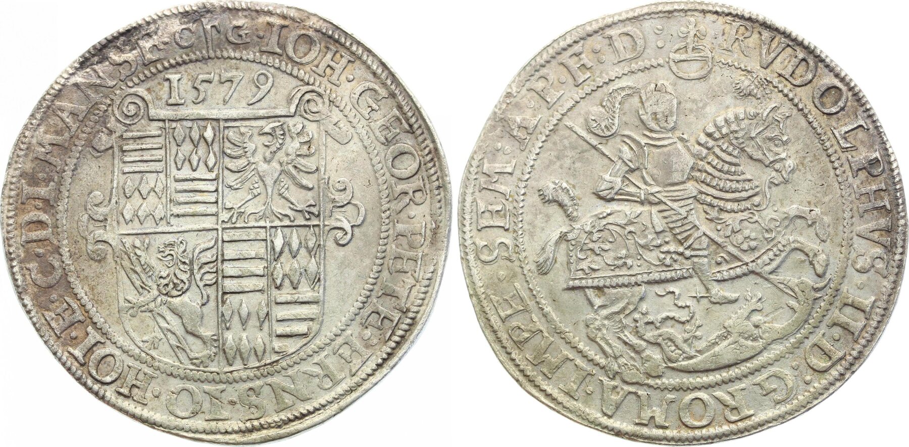 Mansfeld-vorderortische Linie zu Eisleben Taler 1579 C Johann Georg ...