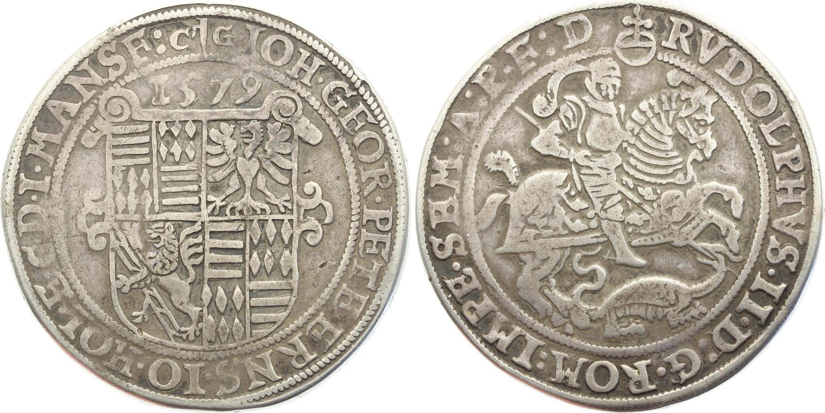 Mansfeld-vorderortische Linie zu Eisleben Taler 1579 C Johann Georg ...