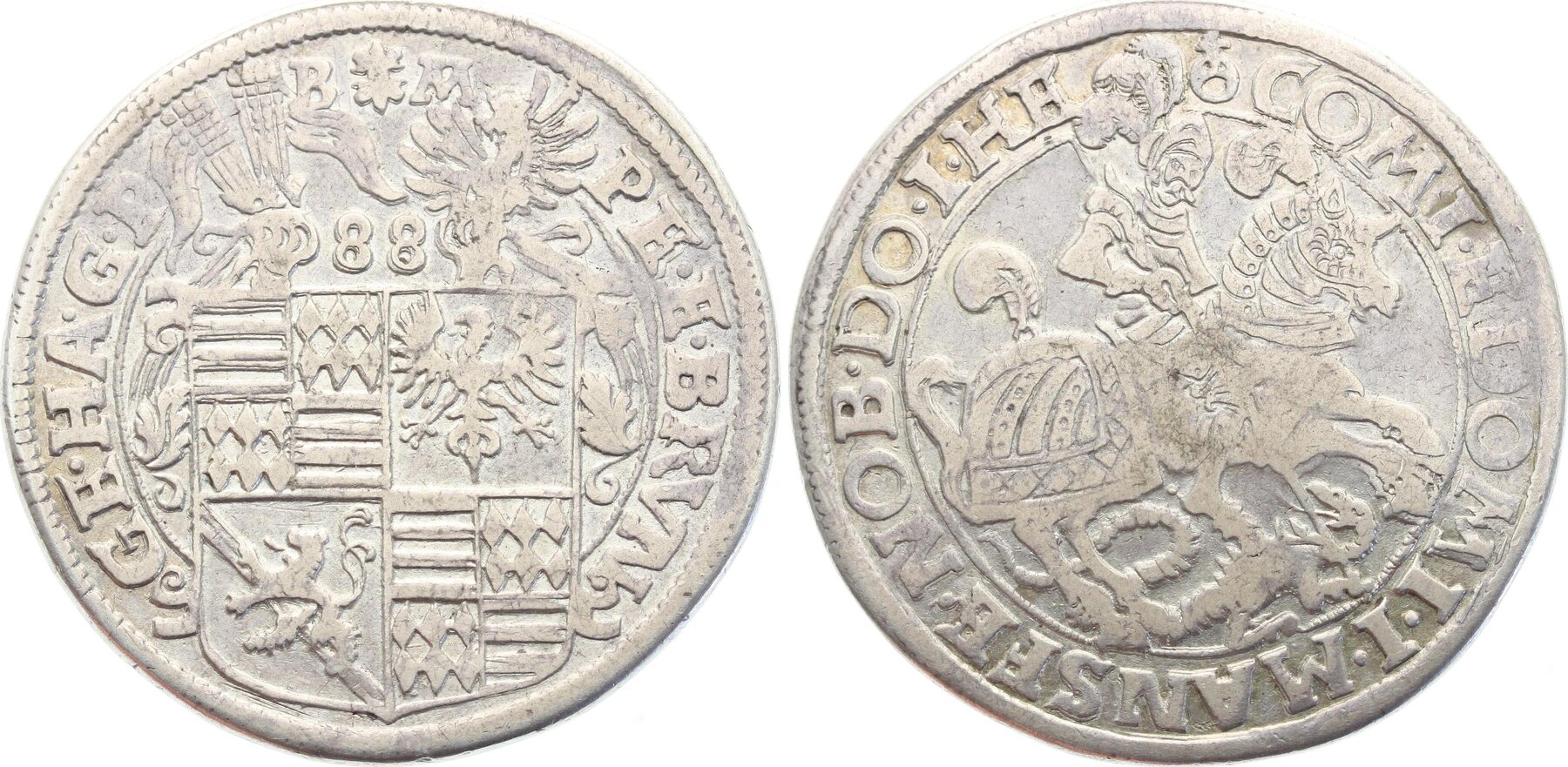 Mansfeld-vorderortische Linie zu Friedeburg Taler 1588 BM Peter Ernst i ...