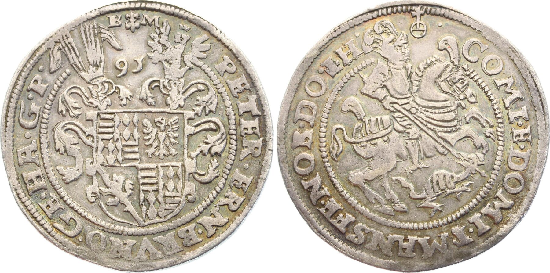 Mansfeld-vorderortische Linie zu Friedeburg Taler 1591 BM Peter Ernst i ...