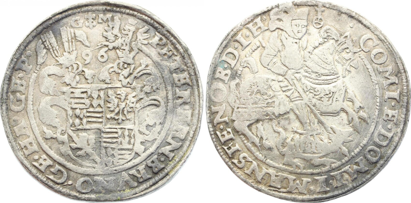 Mansfeld-vorderortische Linie zu Friedeburg Taler 1596 GM Peter Ernst i ...