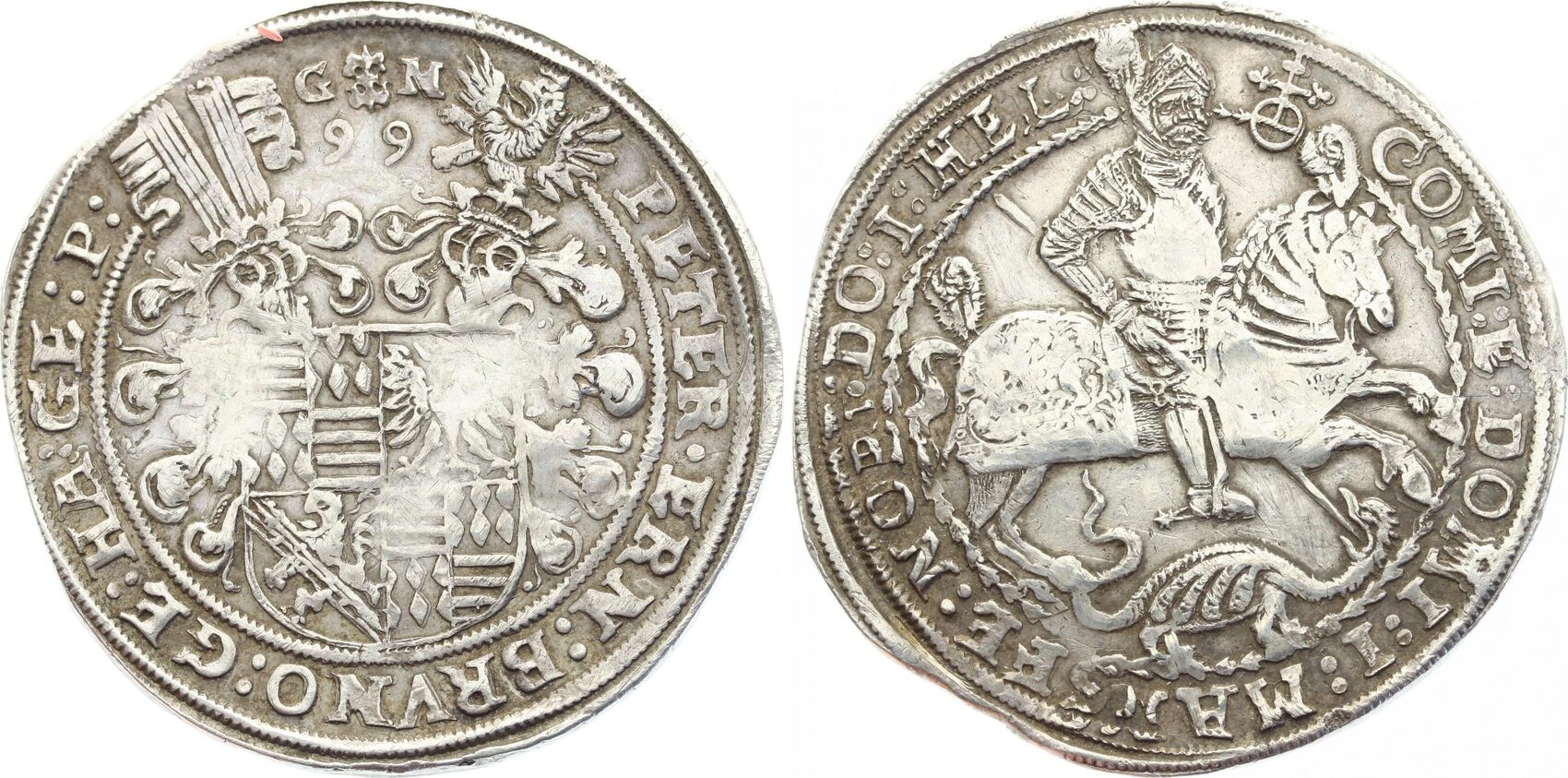 Mansfeld-vorderortische Linie zu Friedeburg Taler 1599 G Peter Ernst i ...