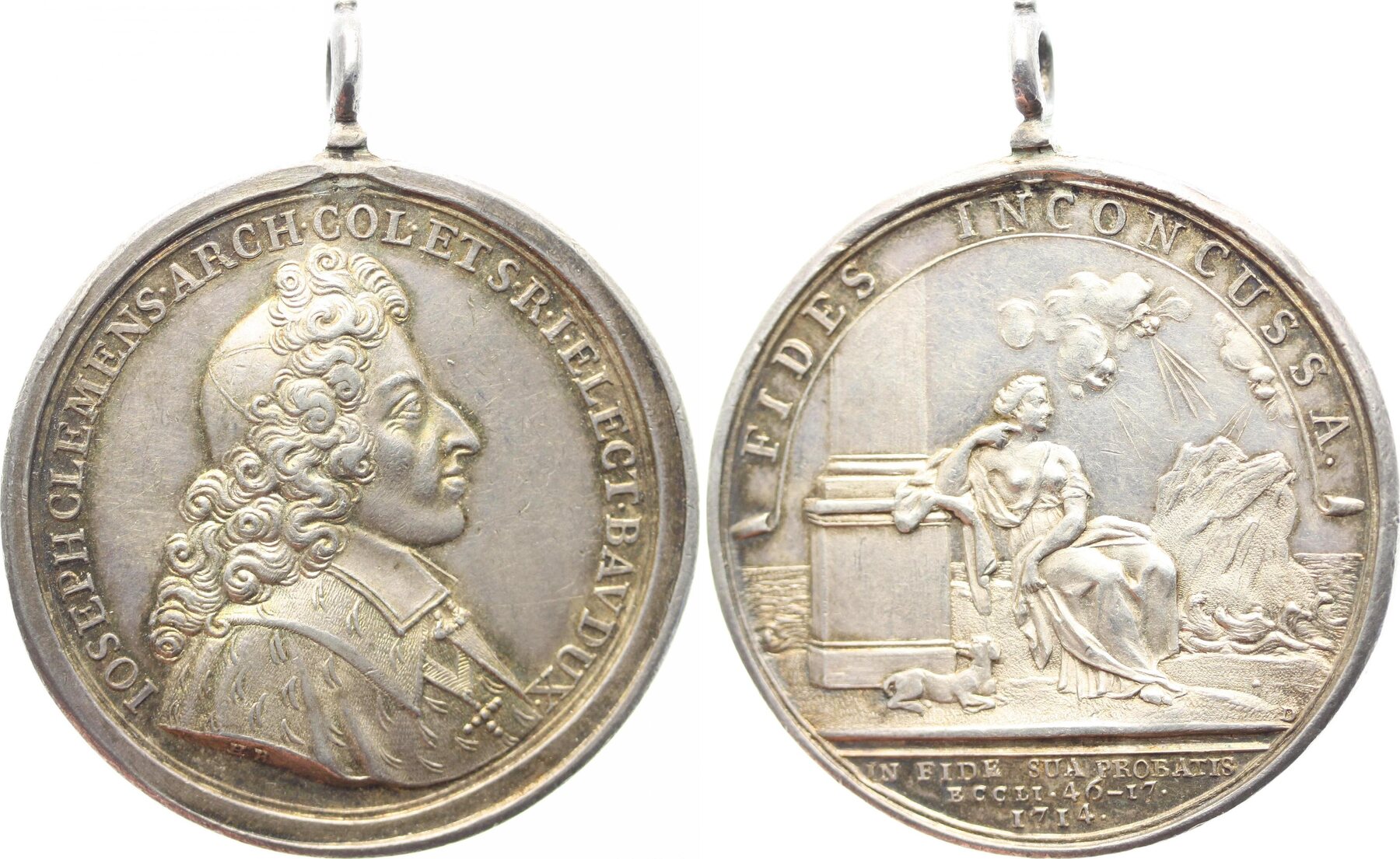 Köln-Erzbistum Silbermedaille 1714 Josef Klemens von Bayern 1688-1723 ...