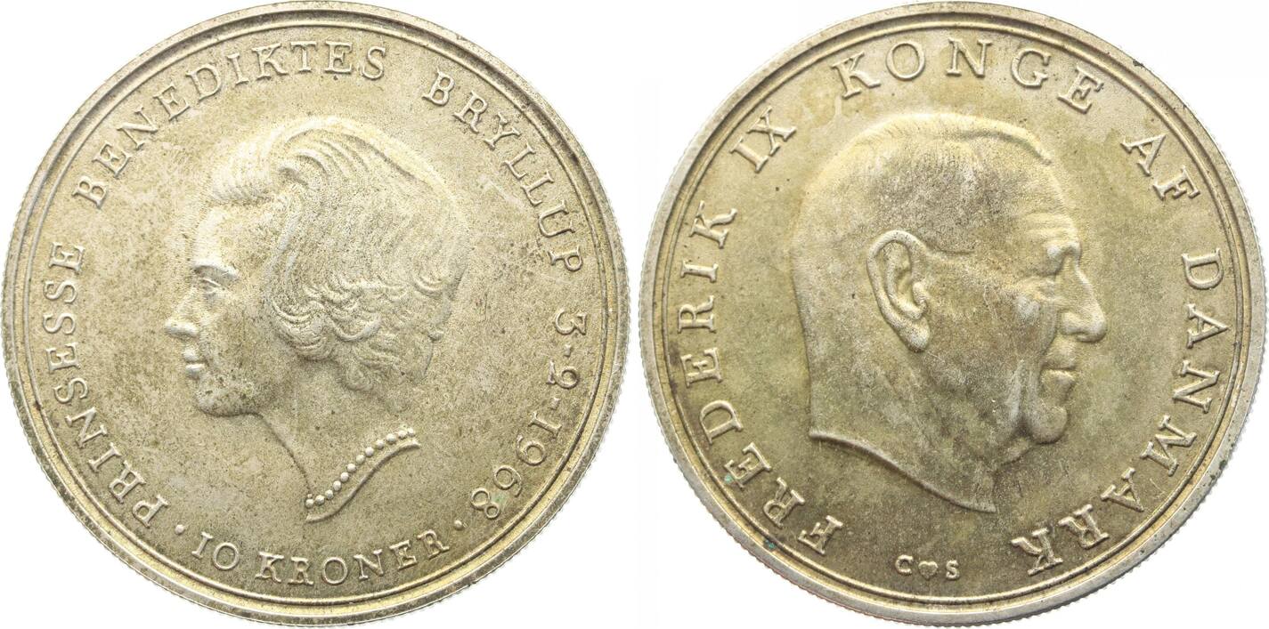 Dänemark 10 Kroner 1968 Frederik IX. 1947-1972. Fast vorzüglich | MA-Shops