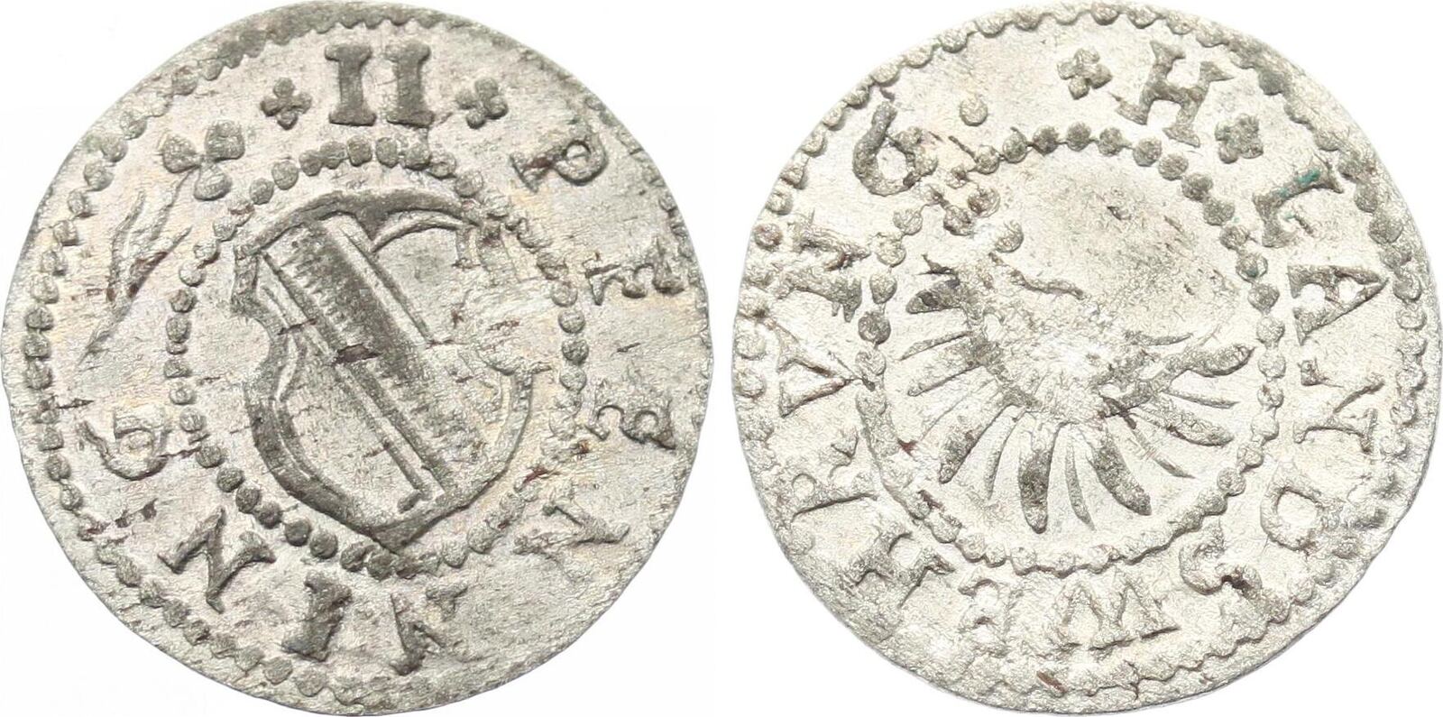 Baden-Durlach 2 Pfennig Friedrich VII. Magnus 1677-1709. Winz ...