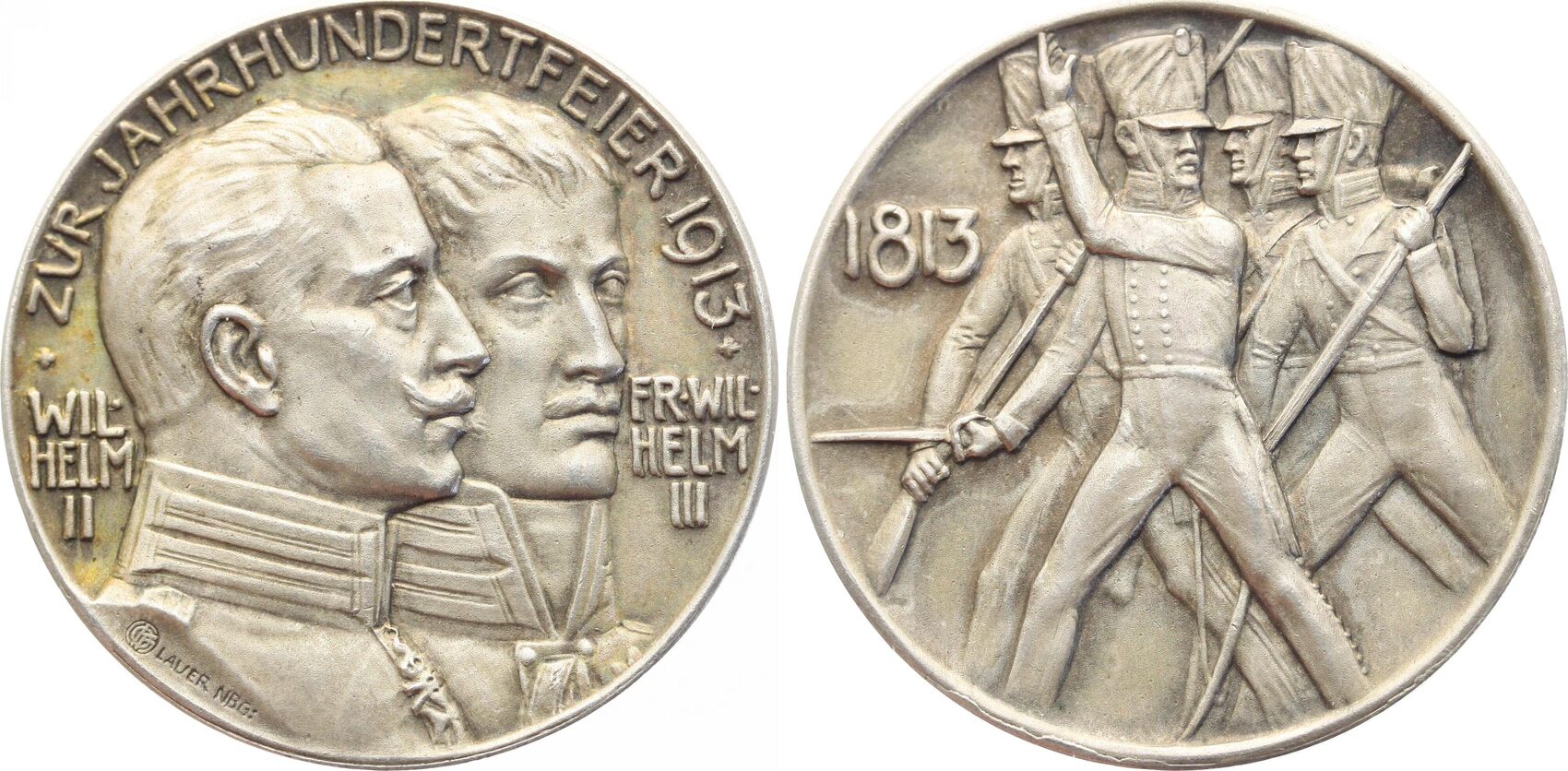 Befreiungskriege und Napoleon und seine Zeit Silbermedaille Das Jahr ...