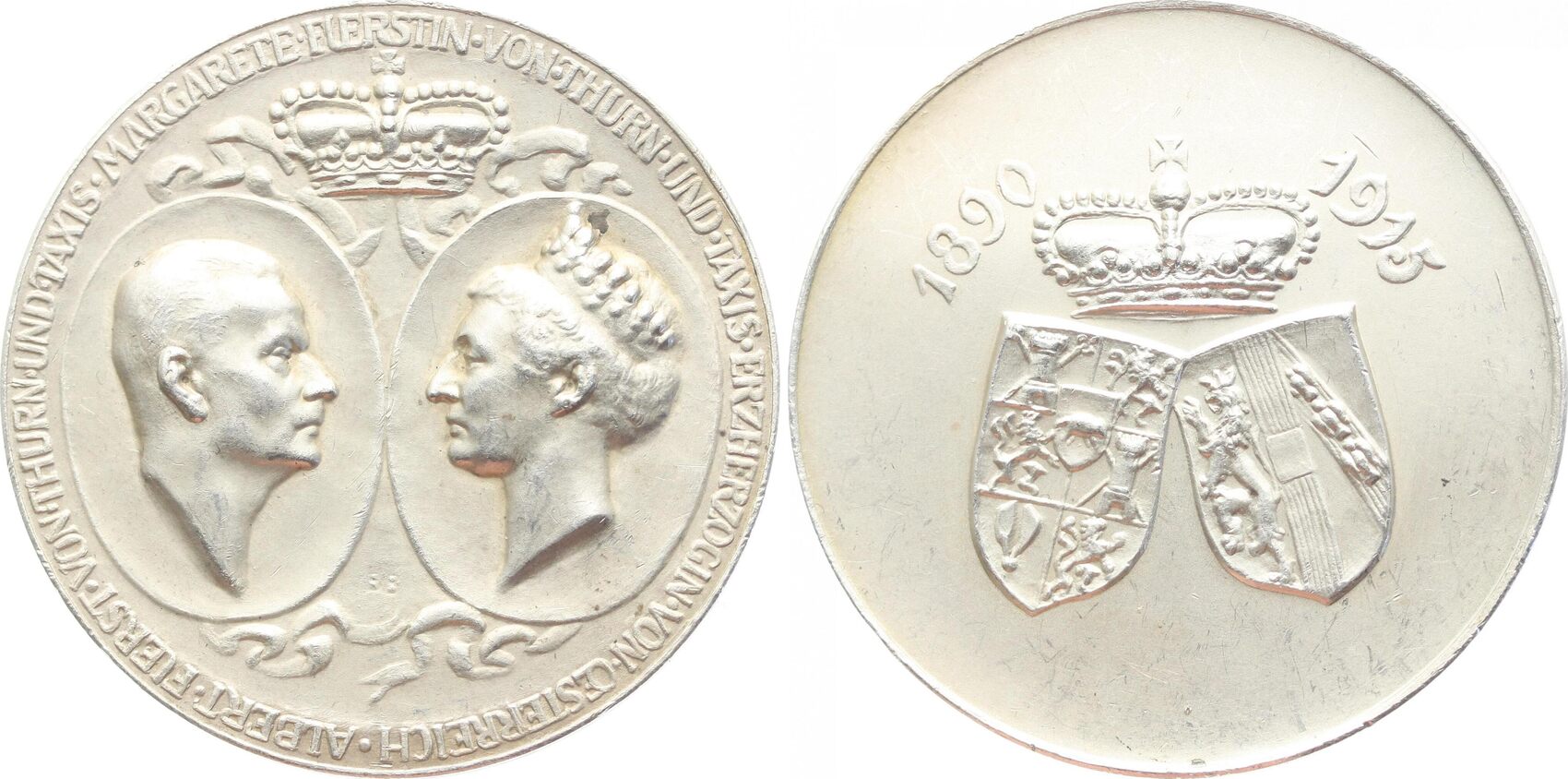Thurn und Taxis Silbermedaille 1915 Fürst Albert 1867-1952. Winz ...