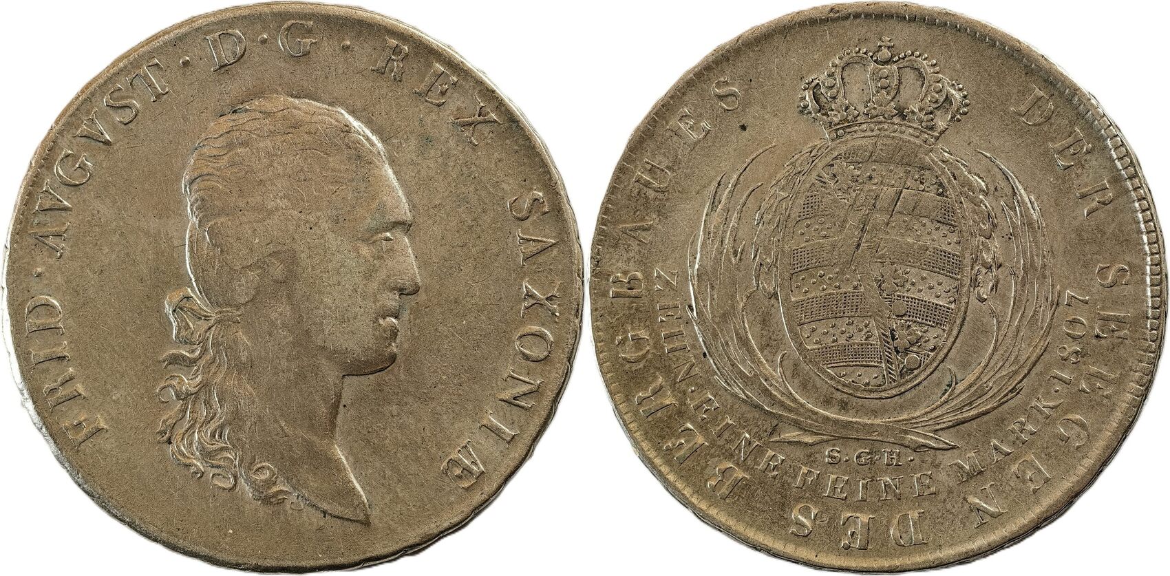 Sachsen 1 Ausbeutetaler 1807 SGH Friedrich August I.- Dresden Sehr ...