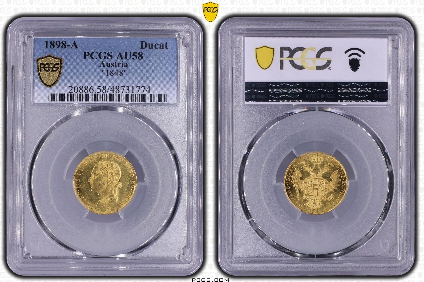 Österreich Dukat 1898 1848 Wien- Franz Joseph I.- Linkskopf AU58 | MA-Shops