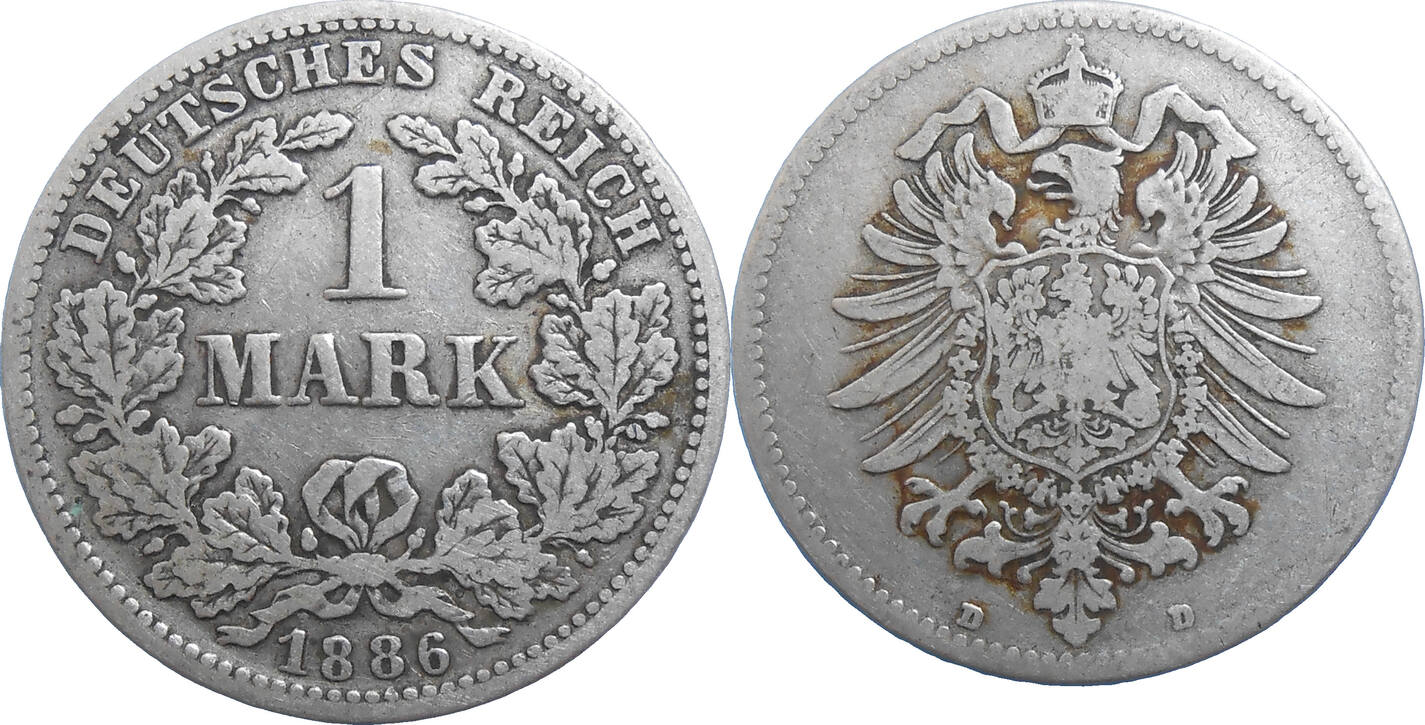 Germany 1 Mark 1886 Wilhelm II. (1888-1918) F | MA-Shops