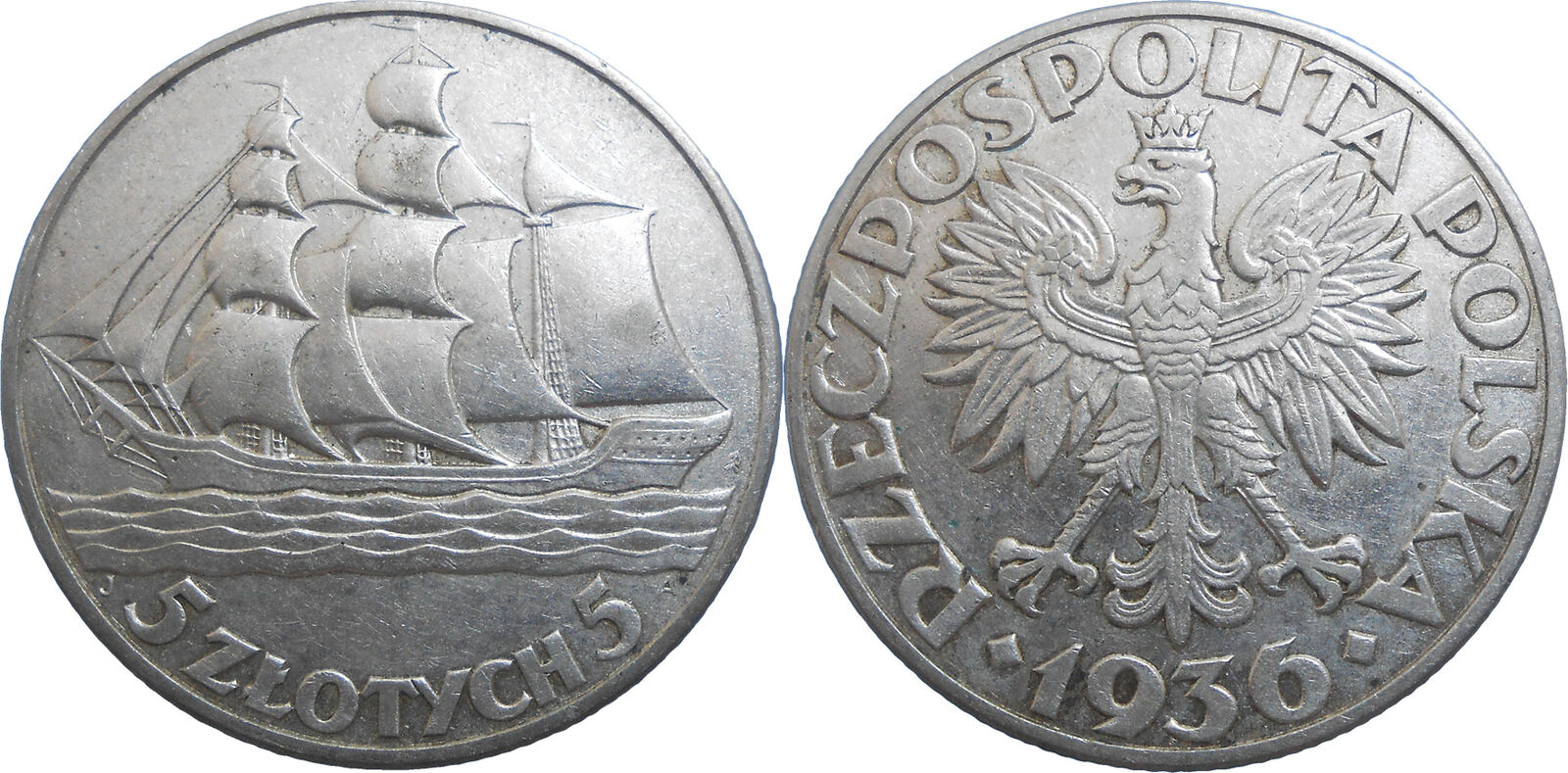 Poland 5 Zloty 1936 Gdynia Seaport EF | MA-Shops