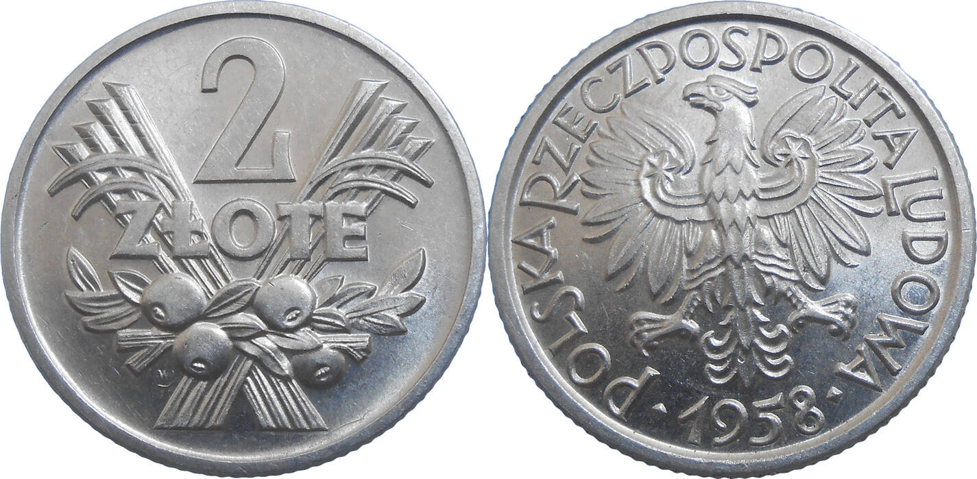 Poland 2 Zlote 1958 aUNC | MA-Shops