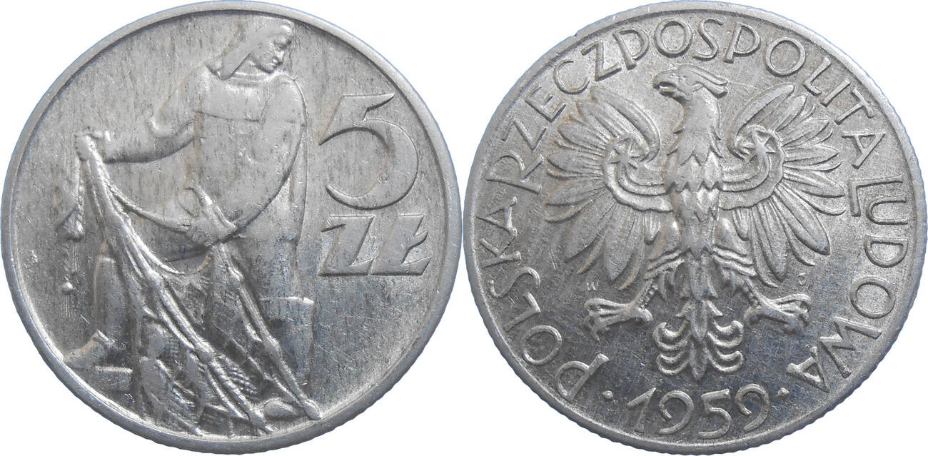 Poland 5 Zloty 1959 VF | MA-Shops