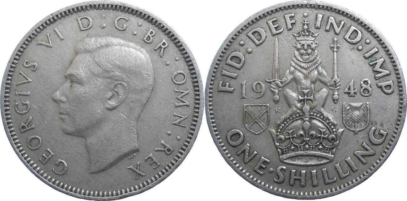 Great Britain 1 Shilling 1948 George VI. (1936-1952) VF | MA-Shops