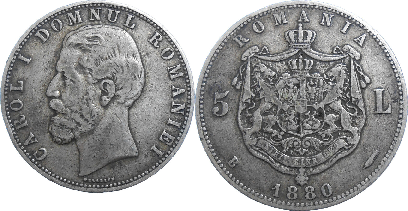 Romania 5 Lei 1880 Carol I. (1866-1881) VF | MA-Shops