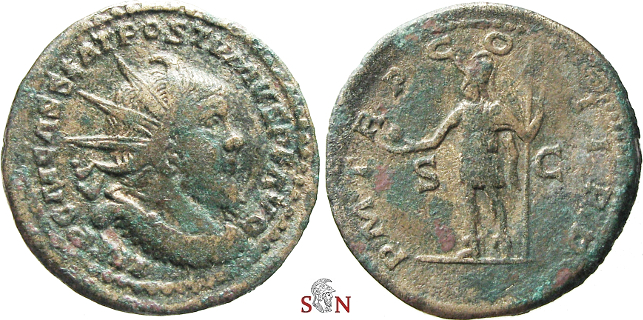 Postumus Double Sestertius - Emperor standing left - Bastien 63 b | MA ...