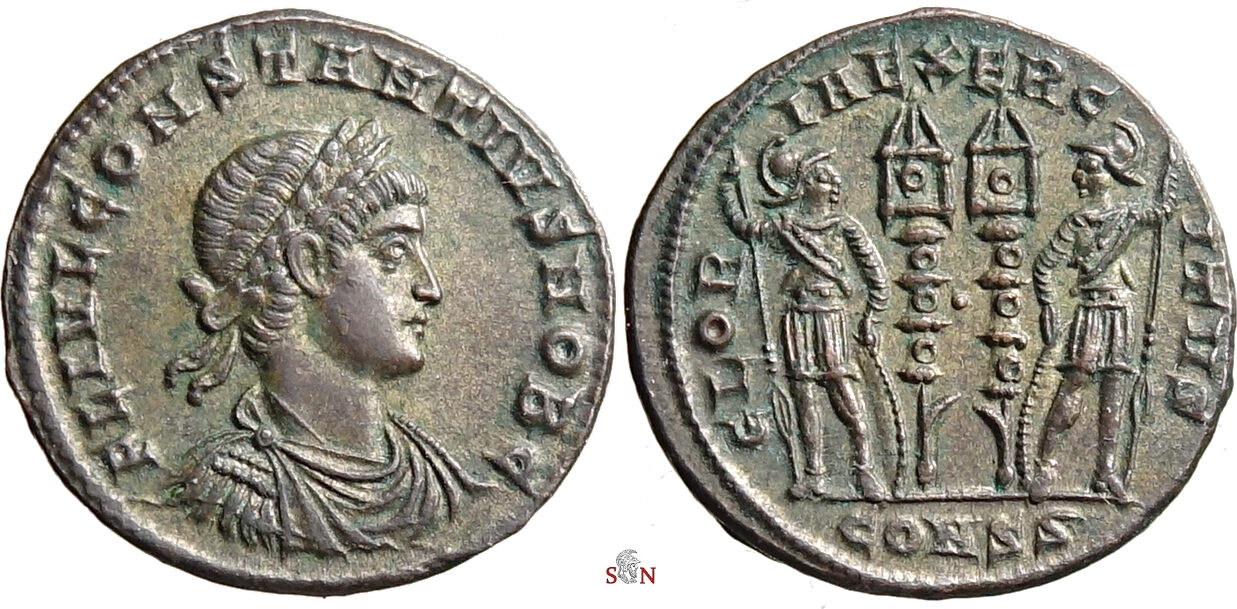 Constantius II Caesar Centenionalis - GLORIA EXERCITVS - Constantinople ...