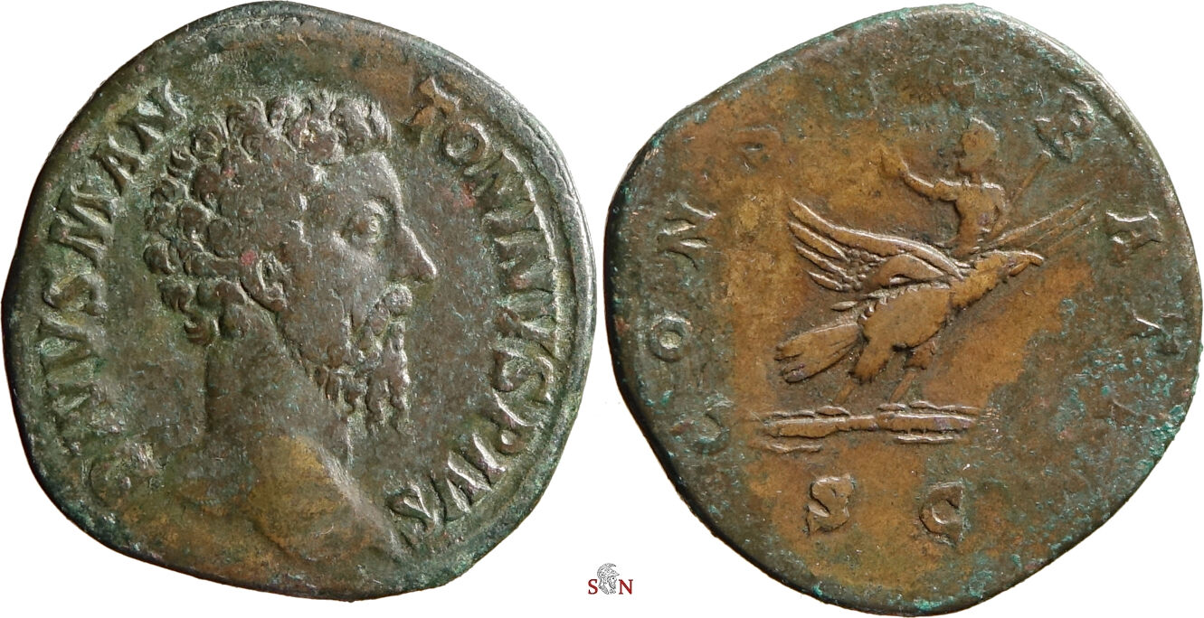 Divus Marcus Aurelius Sestertius - CONSECRATIO - eagle - RIC 660 | MA-Shops