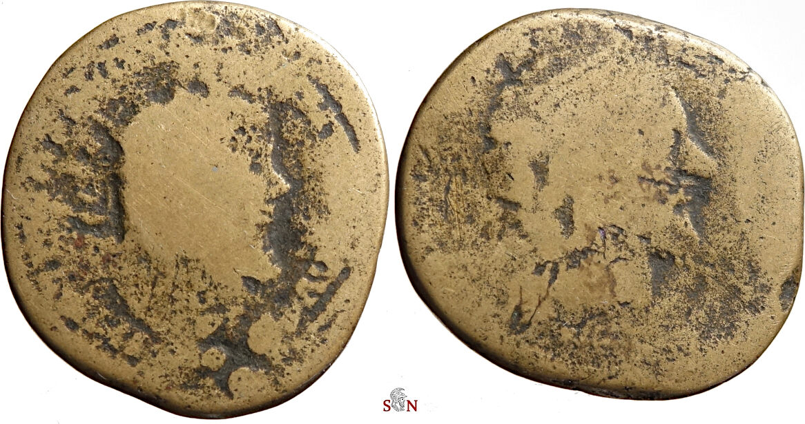 Postumus Double Sestertius - Overstruck on Sestertius of Marc Aurel ...