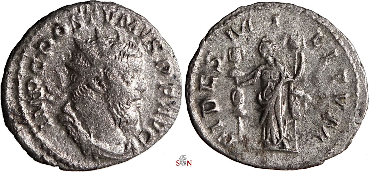 Postumus Antoninianus - FIDES MILITVM - Elmer 133 - Ex Zschucke ...