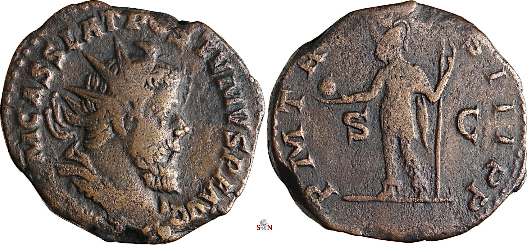 Postumus Double Sestertius - PM TR P COS III P P - Rare - Ex Zschucke ...